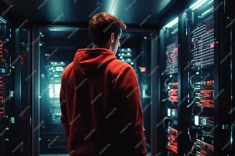 Premium Ai Image Engineer Uses Digital Technology Networking And Cybersecurity To Troubleshoot