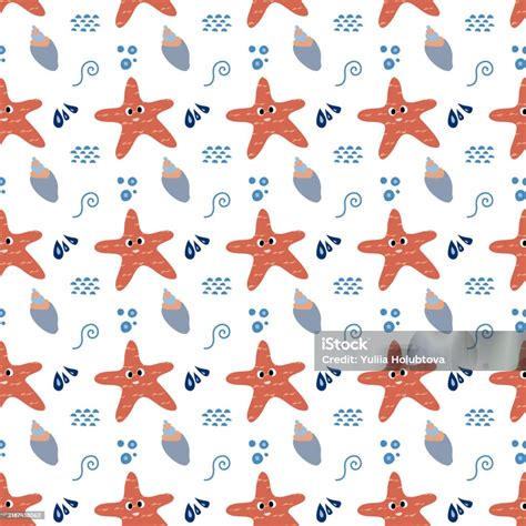 쾌활한 불가사리와 수중 요소를 장난기 넘치는 디자인에 담은 다채로운 패턴 개성 개념에 대한 스톡 벡터 아트 및 기타 이미지 개성 개념 귀여운 놀이 Istock