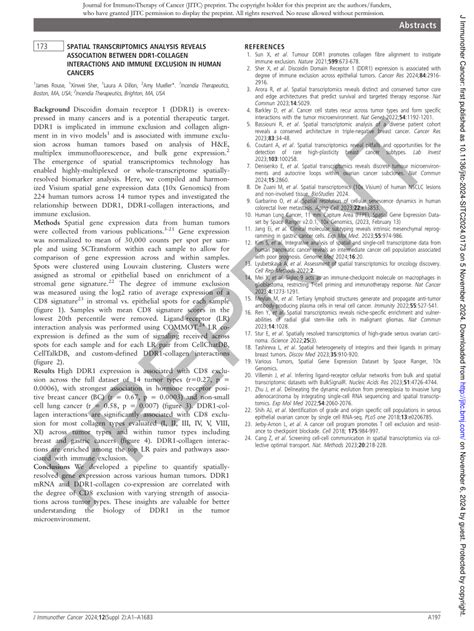 Pdf 173 Spatial Transcriptomics Analysis Reveals Association Between