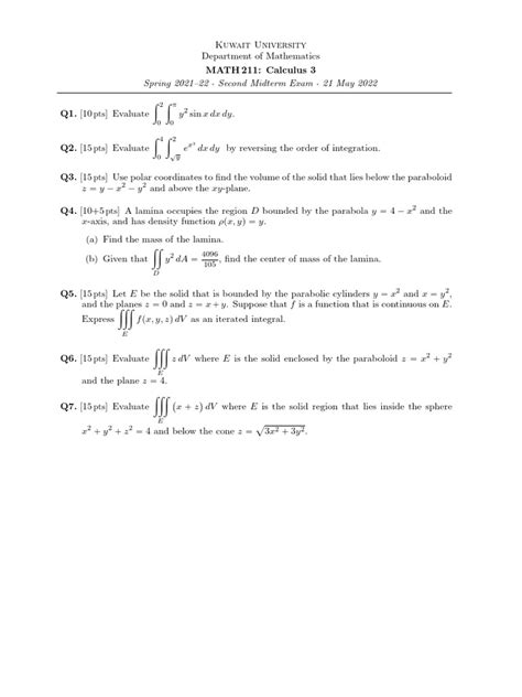 Math 211 Spring 2021 2022 Midterm Exam 2 Pdf