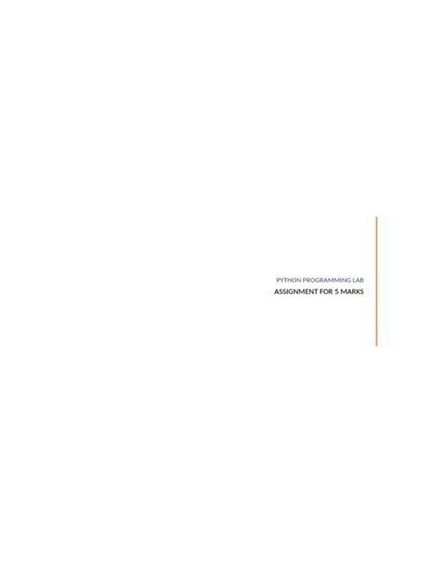 Python Lab Assignment 5marks Pdf Control Flow Computer Programming