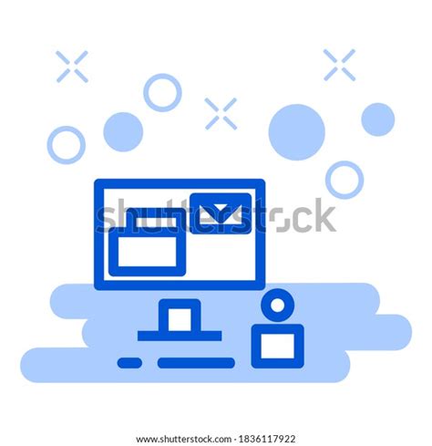 Message Icon Blue Outline Style Vector Stock Vector Royalty Free