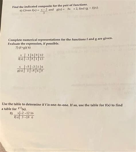 solved find the indicated composite for the pair of