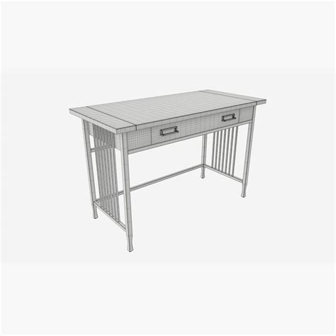 Iron Craft Computer Writing Desk 3d Model Download Table On