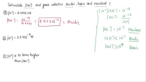 SOLVED 7 Calculate The Following A H In A Solution With OH