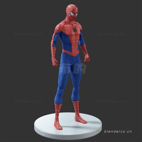 Blender卡通蜘蛛侠角色人物模型 Blender布的