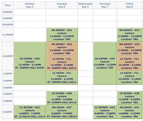 Updated Class Sched R Dlsu