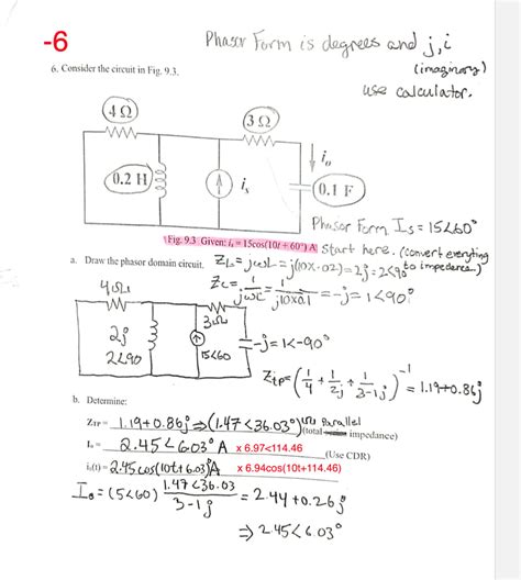 Solved −6 Phasor Form Is Degrees And Ji 6 Consider The
