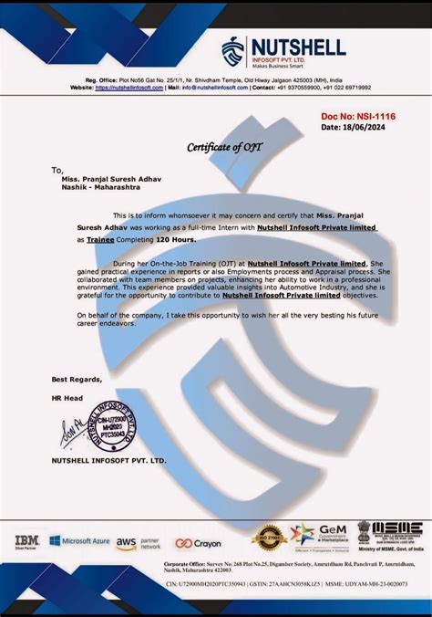 Pranjal Adhav On Linkedin I Am Thrilled To Share That I Have