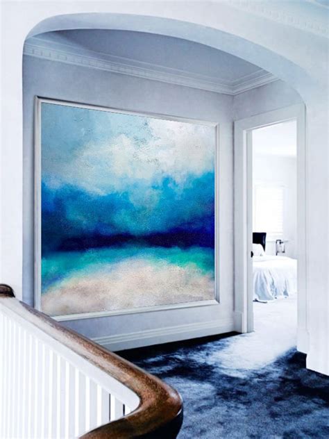 Large Ocean Canvas Oil Painting Original Turquoise Sea And Etsy