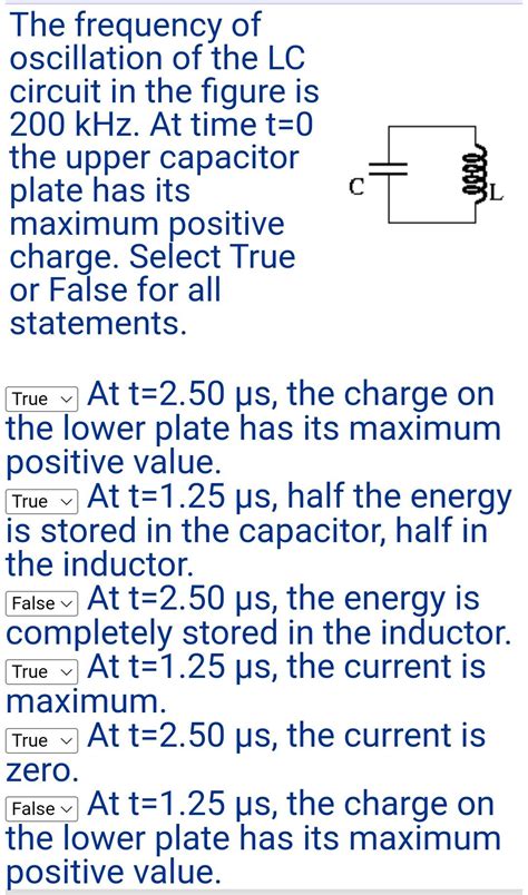 Solved The Frequency Of Oscillation Of The Lc Circuit In The