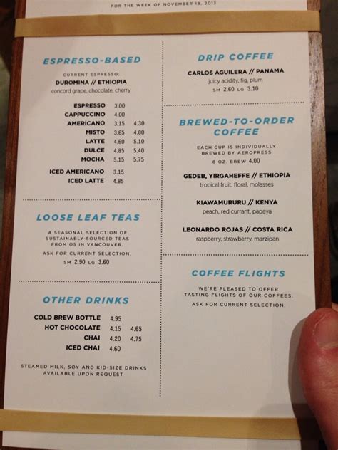 Phil And Sebastian Coffee Roasters Menu Urbanspoon Zomato