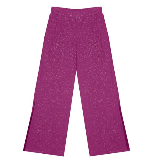 Calça Juvenil Feminina Em Ribana Canelada Minty Roxo Moda Feminina E