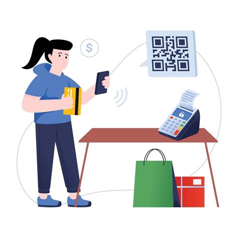 Smart Transaction Technology Flat Illustration Of Qr Payment 7383874