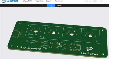 Attiny85 4key Keyboard 基板設計と発注