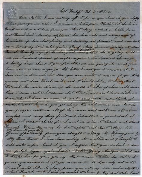 Mary Keyes Young Letter Easton Nh Conservation