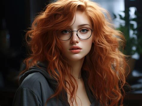 Premium Photo An Attractive Beautiful Woman In Glasses