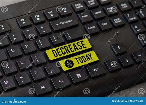 Hand Writing Sign Decrease Concept Meaning Make Or Become Smaller Or