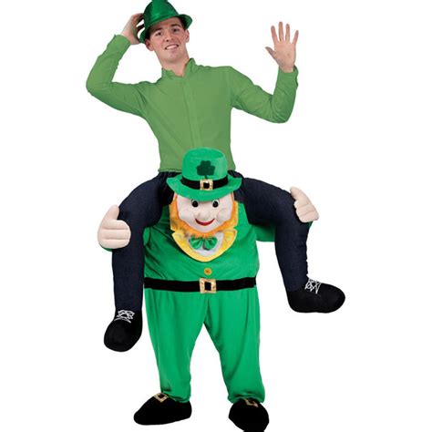 Adult Carry Me Ride On Costume Leprechaun Mascot Pants One Size