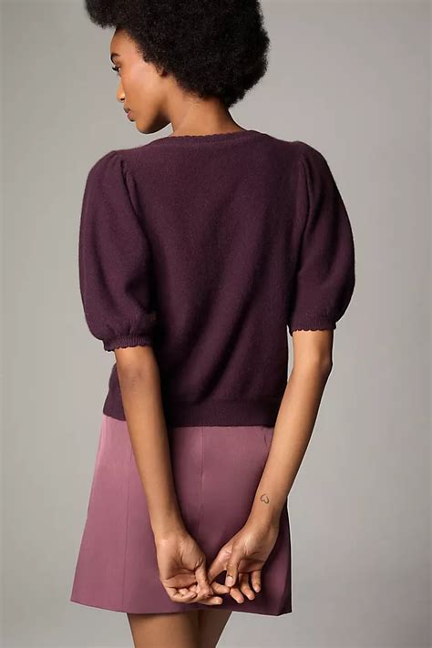 Maeve Puff Sleeve Cashmere Cardigan Sweater Anthropologie