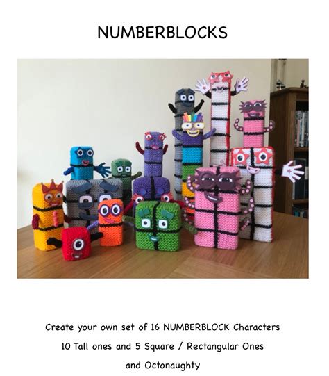 Numberblocks Knitting Pattern 16 Characters On Wood Pdf Download Etsy