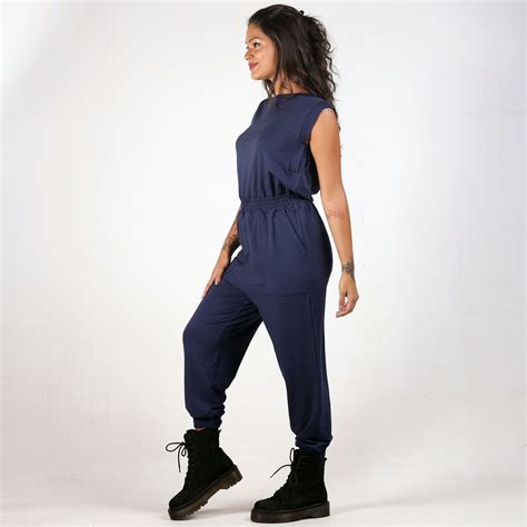 Macacão Azul Regata Jogger Deliriyou Deliriyou