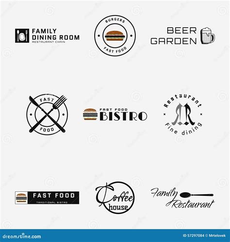 Fast Food Badges Logos And Labels For Any Use Stock Vector