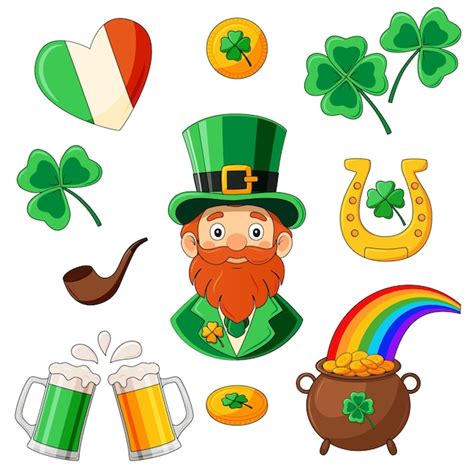Premium Vector St Patrick39s Day Vector Illustration Set