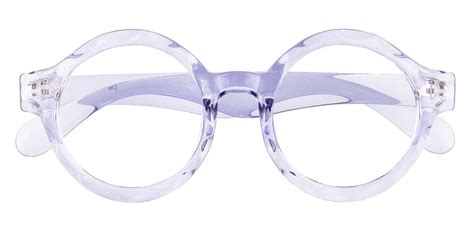 Crystal Round Prescription Glasses Purple Womens Eyeglasses