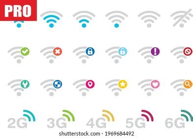 Wifi Mobile Data Icon Set Eps Stock Vector Royalty Free 1969684492