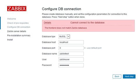 The Frontend Does Not Match Zabbix Database Software Spiceworks