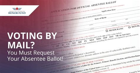 Voting By Mail You Must Request Your Absentee Ballot