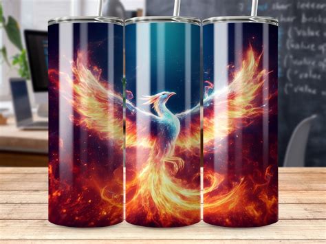 Tumbler Wrap Phoenix Rising From The Ashes 20 Oz Skinny Tumbler