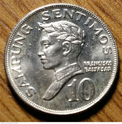 10 Sentimo 1967 Republic 1961 1980 Philippines Coin 40584