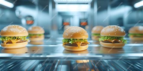 futuristic fully automated fast food restaurant concept with modern