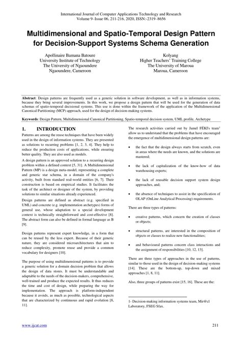 Pdf Multidimensional And Spatio Temporal Design Pattern For Decision
