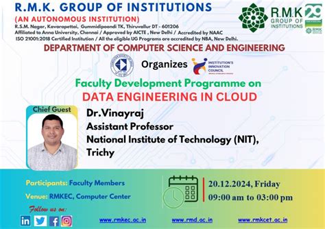 Greetings From Rmkec Cse We Are Delighted To Organized A Fdp On