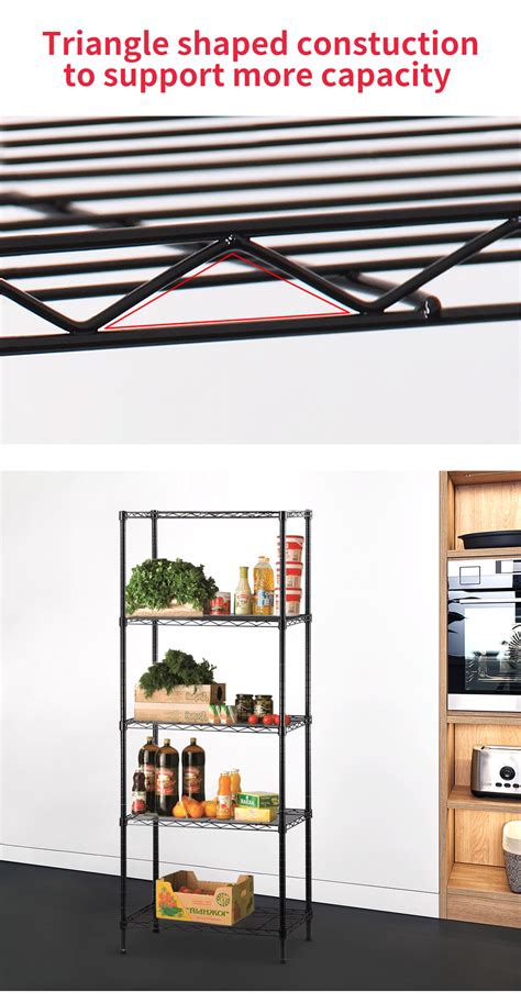 Hight Quietly Height Adjustable Metal Shelving 345 Tier Wire Shelving