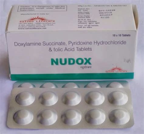 Doxylamine Succinate Pyridoxine Hydrochloride Folic Acid Tablets Salveo Lifecare At ₹ 49