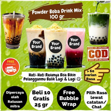 Jual Bubuk Minuman Rasa Es Boba Drink Premium Kekinian 100gr Shopee