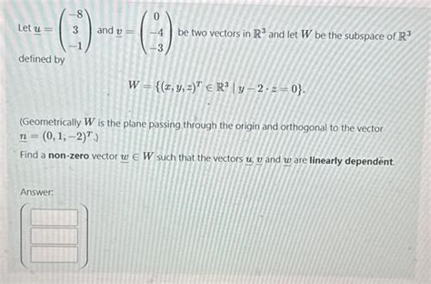 Solved Let U Defined By Answer And V Be Two Chegg