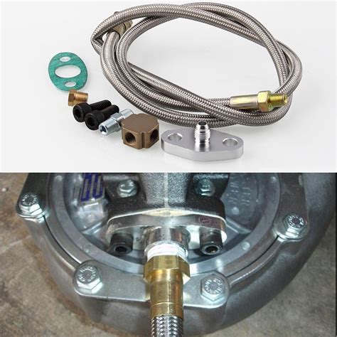 Universal 36 Turbo Oil Inlet Feed Line Fitting Turbo Turbocharger Kit