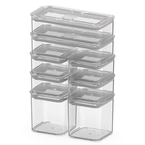 Kit De Potes Herméticos Modular Linha Modo 8 Peças