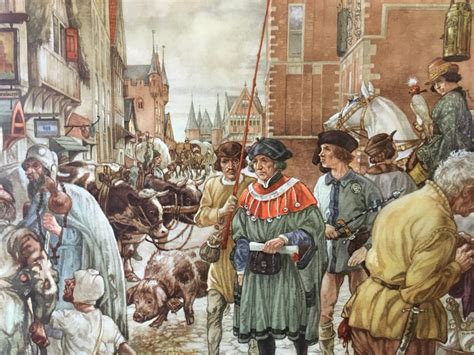 Schoolkaart Een Stad In De Middeleeuwen Verkocht The Finest Vintage