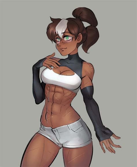 Rule 34 Colette Abs Ass Breasts Female Glasses Muscles Muscular