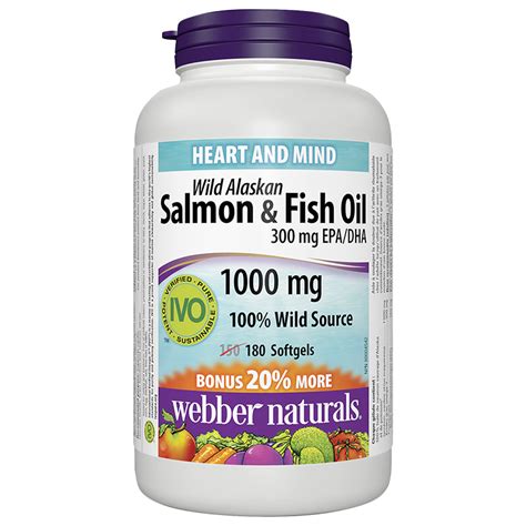 Riblje I Lososovo Ulje 1000 Mg 300 Mg EPA DHA Webber Naturals