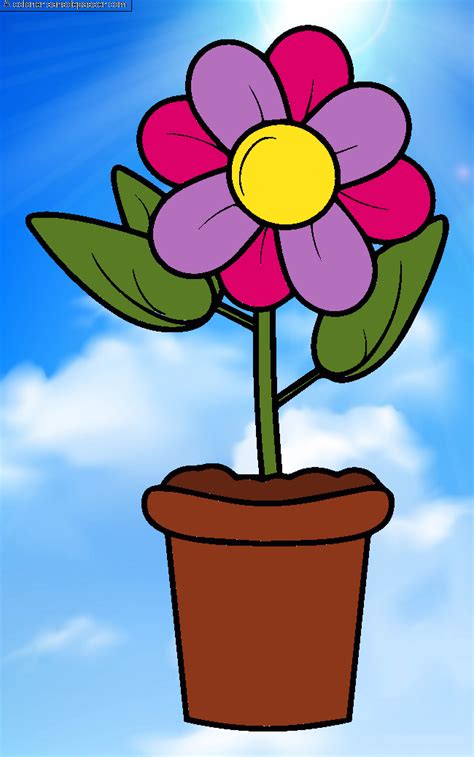 Coloriage Fleur souriante Sans Dépasser