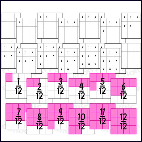 Animated  Shaded Square Fractions Clipart • Teacha