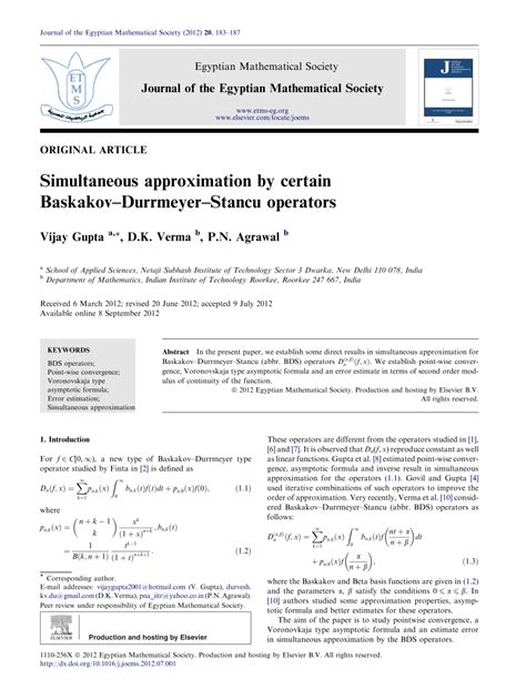 Pdf Simultaneous Approximation By Certain Baskakovdurrmeyerstancu
