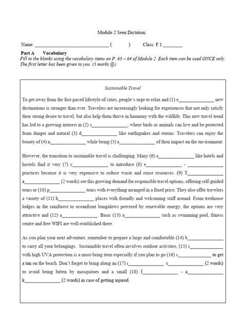 Module 2 Seen Dictation Pdf